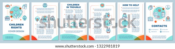 Children Rights Brochure Template Layout Stop Stock Vector (Royalty ...