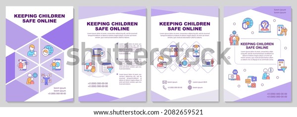 Children Safety Internet Tips Brochure Template Stock Vector (Royalty ...