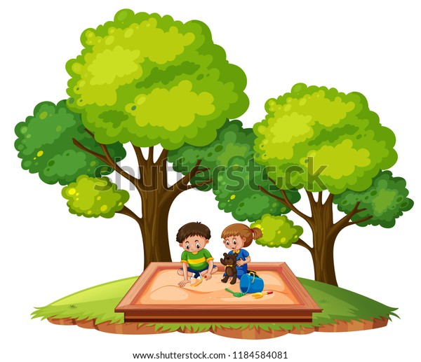 Children Sand Pit Illustration Stock Vector (Royalty Free) 1184584081 ...