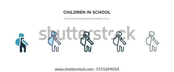 Children School Icon Different Style Vector Stock Vector (Royalty Free ...