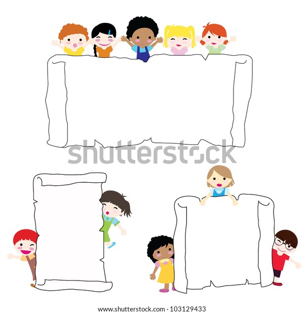 Children Scroll Background Banner Others Stock Vector (Royalty Free ...