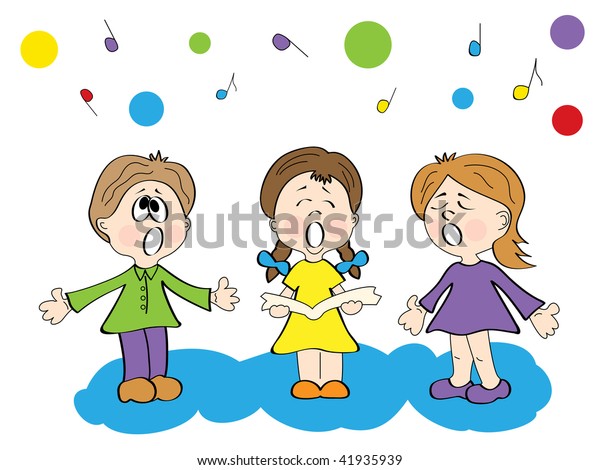 Children Singing Vector Illustration Stock Vector (Royalty Free) 41935939