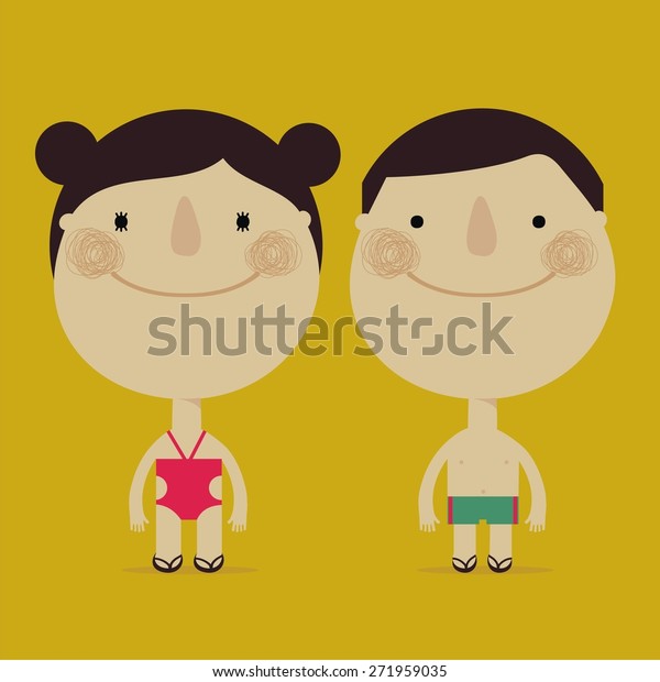Children Swimsuit Stock Vector (Royalty Free) 271959035 | Shutterstock
