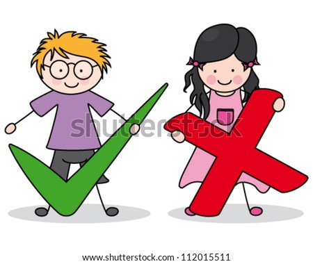 Children Symbols Right Wrong Stock Vector (Royalty Free) 112015511 ...