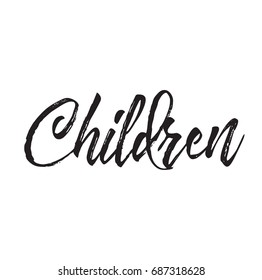 Vektor Stok Children Text Design Vector Calligraphy Typography (Tanpa ...