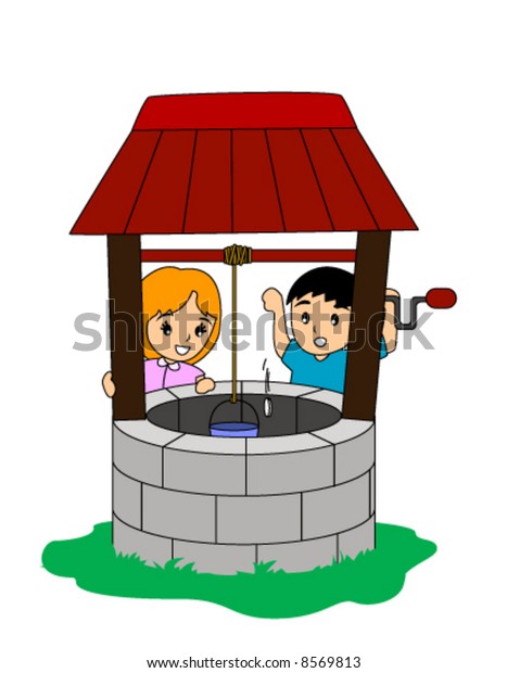 Children Tossing Coin Wishing Well Vector Stock Vector (Royalty Free ... Children Tossing Coin Wishing Well Vector Stock Vector (Royalty Free ...