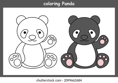 Children Trace Coloring Panda Stock Vector (Royalty Free) 2099662684 ...