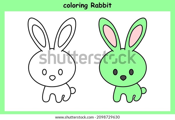 Children Trace Coloring Rabbit Stock Vector (Royalty Free) 2098729630 ...