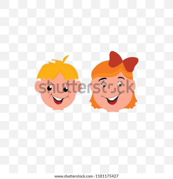 Children Vector Icon Isolated On Transparent Stock Vector (Royalty Free ...