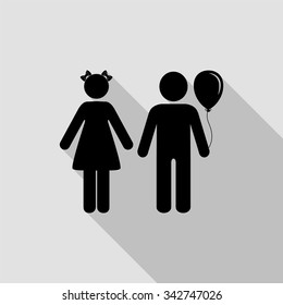 Children Vector Icon Long Shadow Stock Vector (Royalty Free) 342747026 ...