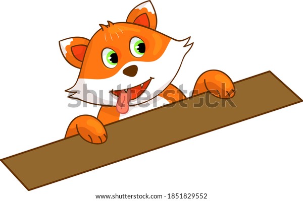 Children Vector Illustration Fox Peeking Stock Vector (Royalty Free ...