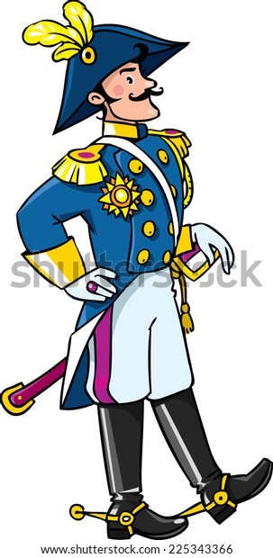 Children Vector Illustration Handsome General Officer Stock Vector ...