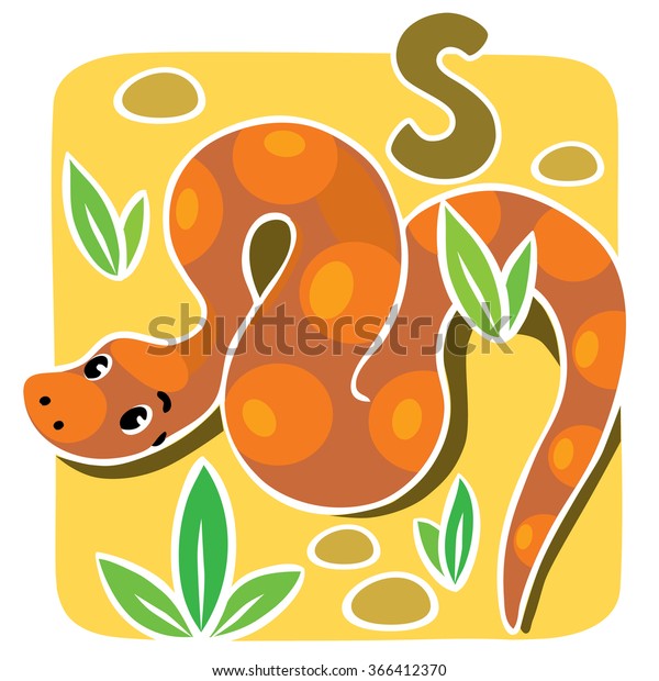 Children Vector Illustration Snake Alphabet S Stock Vector (Royalty ...