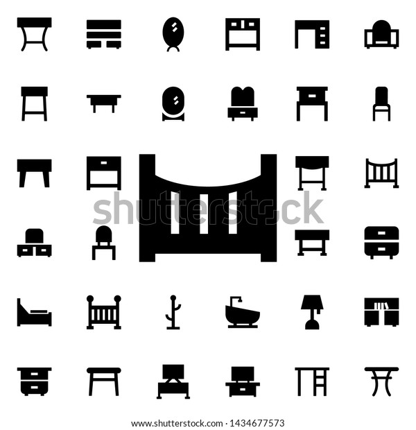 Childrens Bed Icon Universal Set Furniture Stock Vector (Royalty Free ...