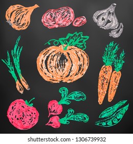 1,048 Vegetable Crayon Drawing Images, Stock Photos & Vectors ...