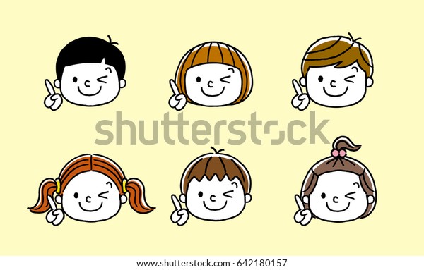Childrens Expression Wink Point Index Finger Stock Vector (Royalty Free ...