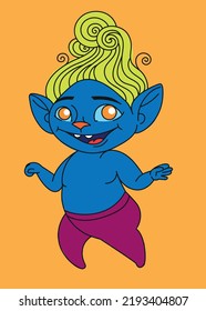 Childrens Funny Blue Boy Troll Stock Vector (Royalty Free) 2193404807 ...