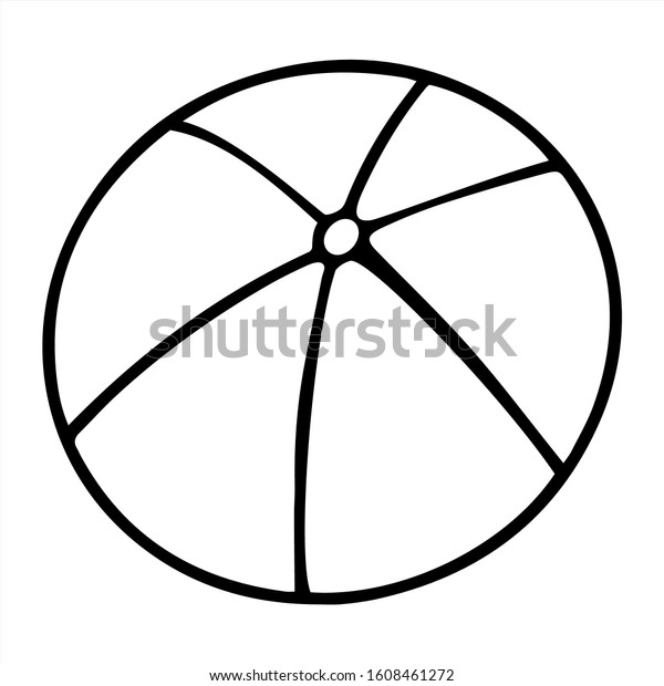 Childrens Inflatable Ball Outline Doodles Isolated Stock Vector ...