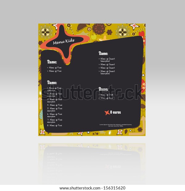 Childrens Menu Coffee Shop Stock Vector (Royalty Free) 156315620 ...