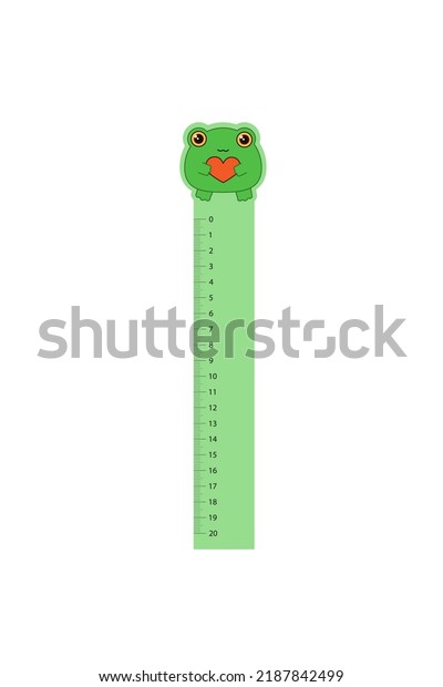 Childrens School Ruler Frog Heart On Stock Vector (Royalty Free ...