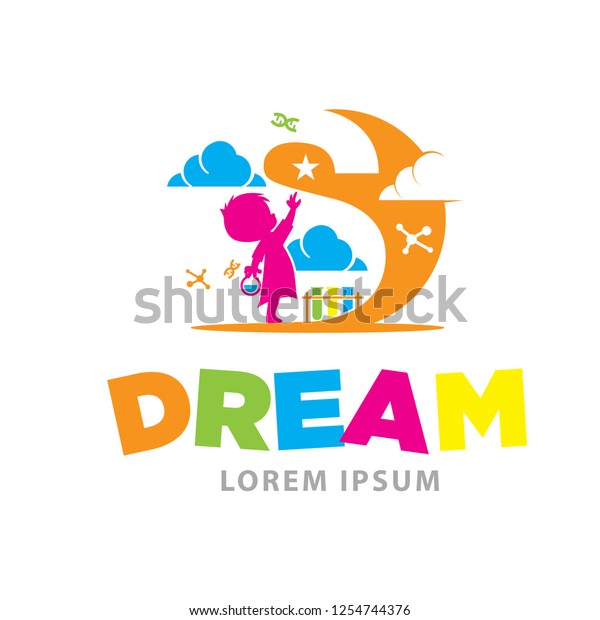 Childrens Science Dream Logo Designs Stock Vector (Royalty Free) 1254744376