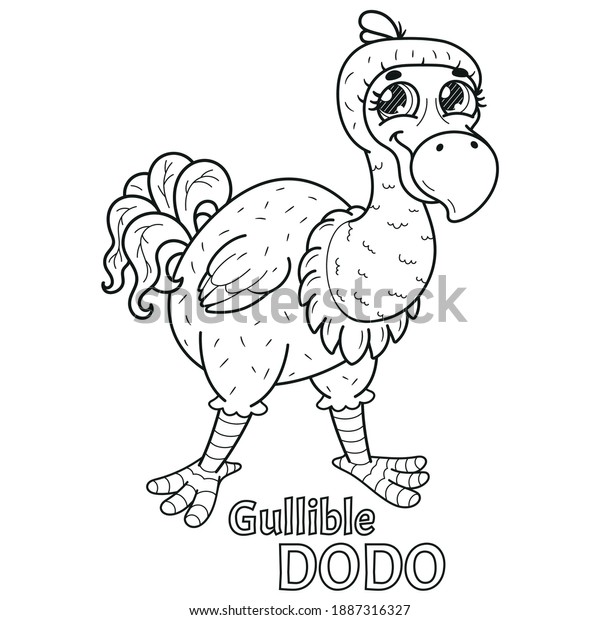 Childrens Simple Coloring Book Dodo Bird Stock Vector (Royalty Free ...