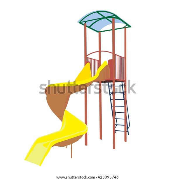 Childrens Slide Yellow Vector Illustration Isolated 스톡 벡터(로열티 프리 ...