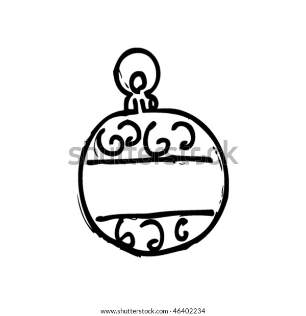 Childs Drawing Christmas Bauble Stock Vector (Royalty Free) 46402234 ...