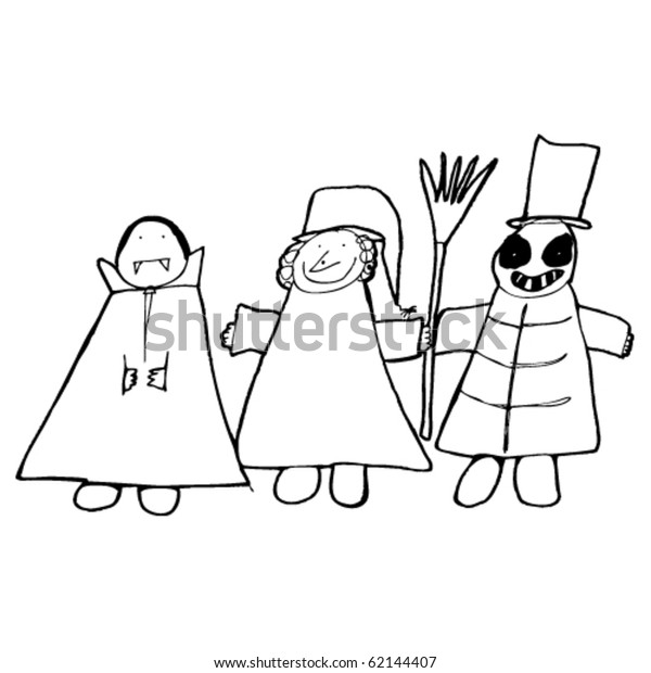 Childs Drawing Halloween Group Stock Vector (Royalty Free) 62144407 ...