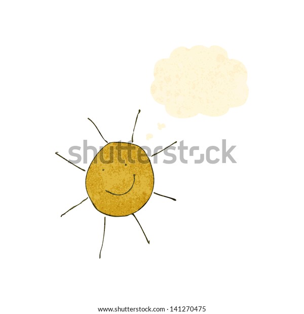 Childs Drawing Happy Sun Stock Vector (Royalty Free) 141270475 ...