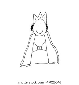 Childs Drawing King Stock Vector (Royalty Free) 47026546 | Shutterstock