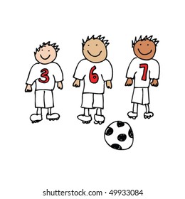 Stick Figure Soccer Player White Orange Stock Vector (Royalty Free ...