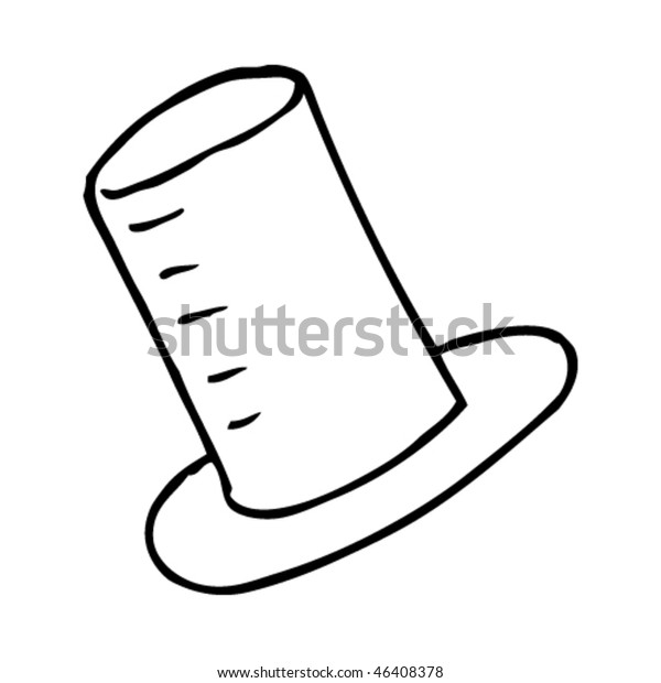 Childs Drawing Top Hat Stock Vector (Royalty Free) 46408378 | Shutterstock