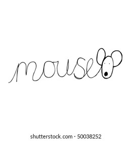 Childs Drawing Word Mouse Stock Vector (Royalty Free) 50038252 ...