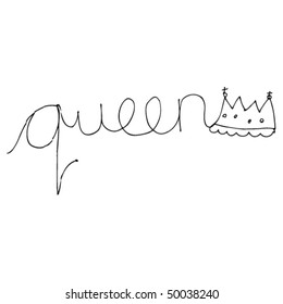 Childs Drawing Word Queen Stock Vector (Royalty Free) 50038240 ...