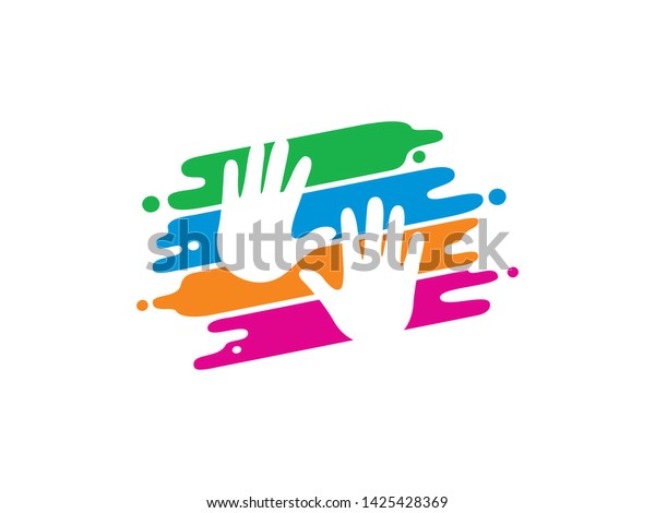 Childs Hand Logo Template Icon Symbol: เวกเตอร์สต็อก (ปลอดค่าลิขสิทธิ์ ...