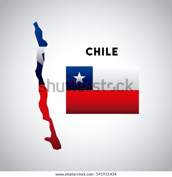 Chile Country Map Colors Flag Colorful Stock Vector (Royalty Free ...