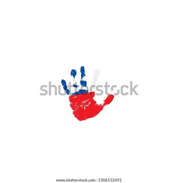 Chile Flag Hand On White Background Stock Vector (Royalty Free) 1306152691