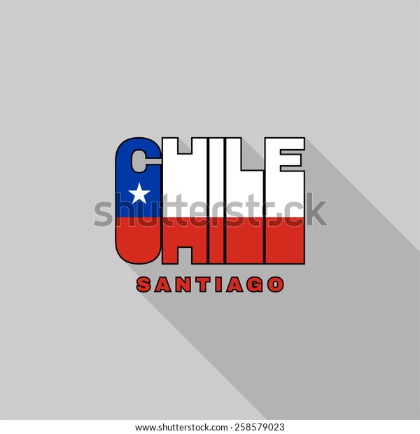 Chile Flag Letters Typography Tshirt Graphics: vector de stock (libre ...