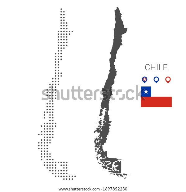 Mapa de Chile con bandera y: vector de stock (libre de regalías ...