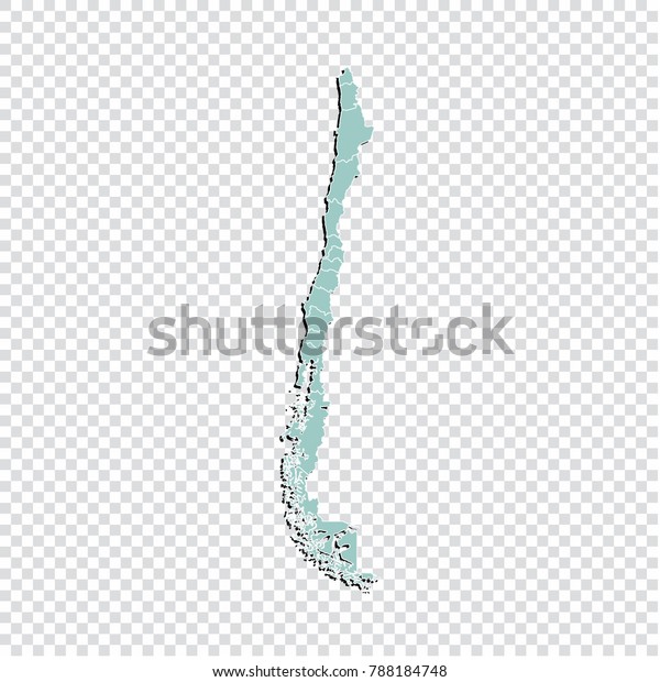 Chile Map High Detailed Pastel Color Stock Vector (Royalty Free ...