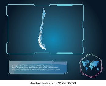 Chile Map Infographic Technology Blue Color Stock Vector (Royalty Free ...
