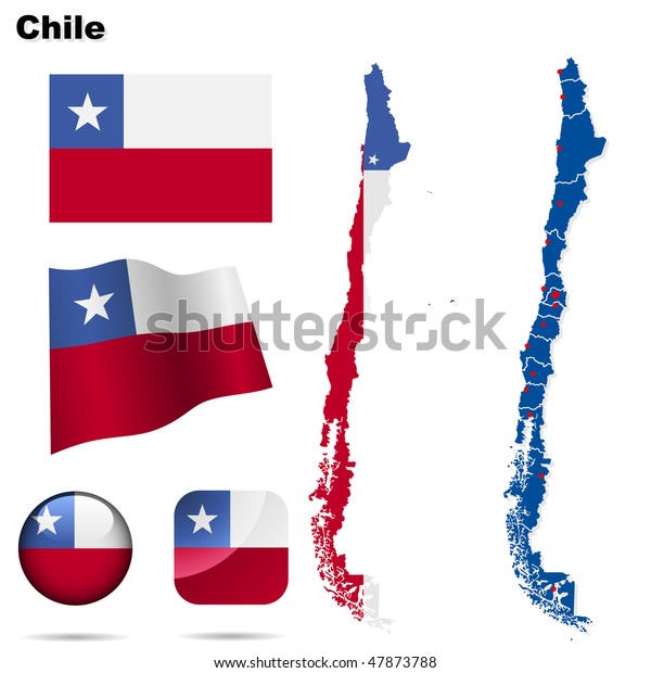 Chile Vector Set Detailed Country Shape Stock Vector (Royalty Free ...