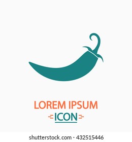 Chilli Pepper Flat Simple White Pictogram Stock Illustration 618841214 ...