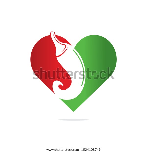 Chili Heart Vector Logo Design Food Stock Vector (Royalty Free) 1524108749