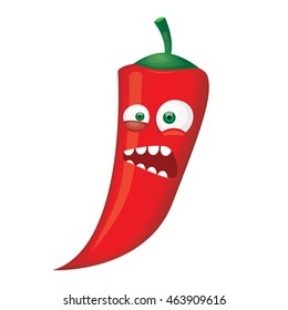 Vector Cartoon Cute Happy Chilli Pepper Stock Vector (Royalty Free ...