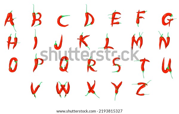 Chili Pepper Red Pepper Alphabet Stock Vector (Royalty Free) 2193815327 ...