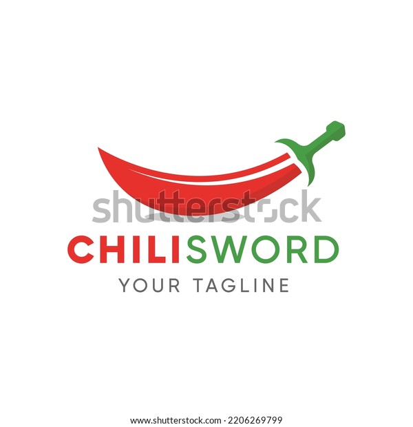 Chili Sword Logo Design Vcetor Stock Vector (Royalty Free) 2206269799 ...