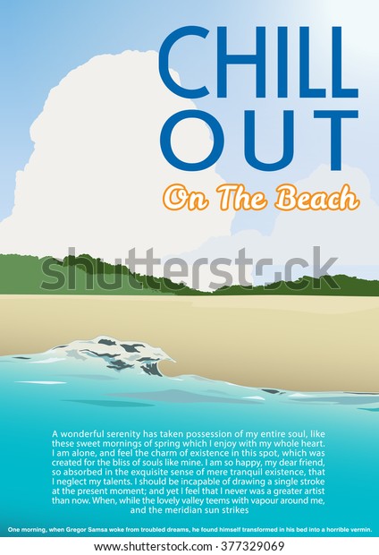 Chill Out On Beach Poster Stock Vector (Royalty Free) 377329069