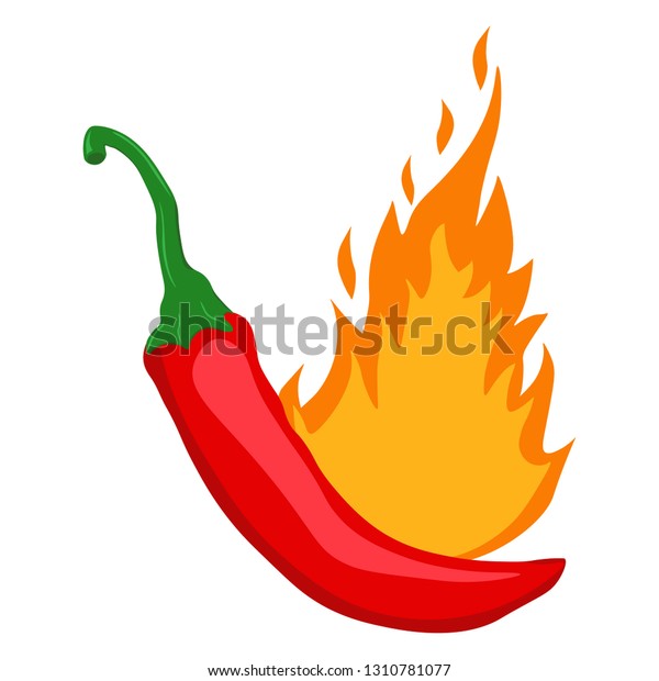 Chilli Fire Pepper Flamed Spicy Pepper Stock Vector (Royalty Free ...